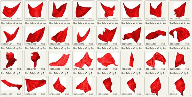 素材-95张红色连衣裙摆拖尾丝绸飘纱影楼后期叠加合成素材Red Fabric v3 – 两只山羊后期加油站