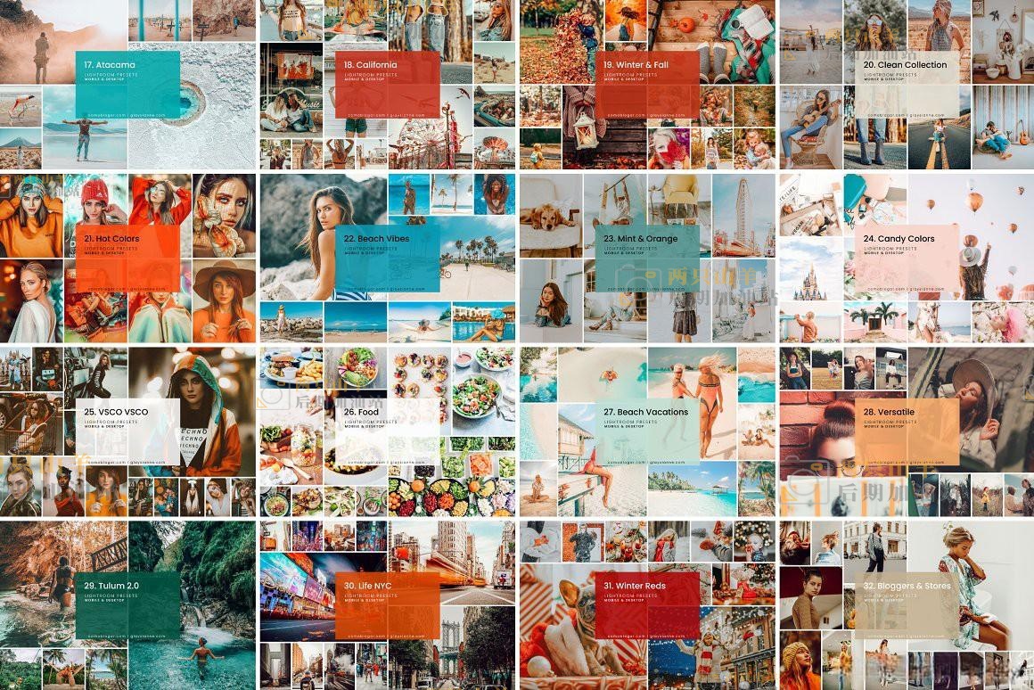 LR/PS预设-108套莫兰迪灰色调LR预设/移动APP滤镜合集HUGE Bundle 108 in1 – 两只山羊后期加油站