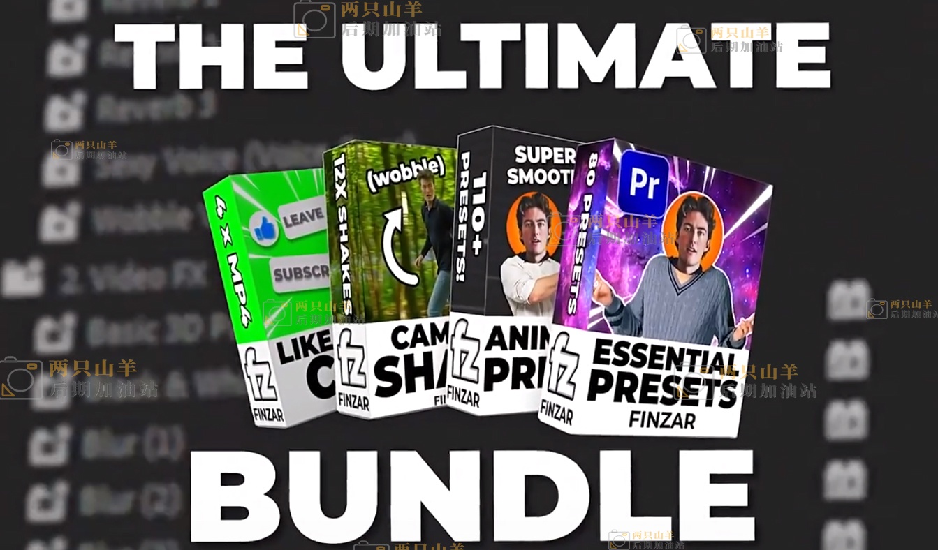 PR预设-3套图层动画相机抖动效果预设 Finzar – The Ultimate Bundle – 两只山羊后期加油站